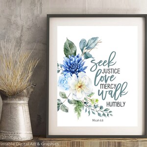Printable Artwork Digital Download Bible Verse Micah 6:8 Scripture ...