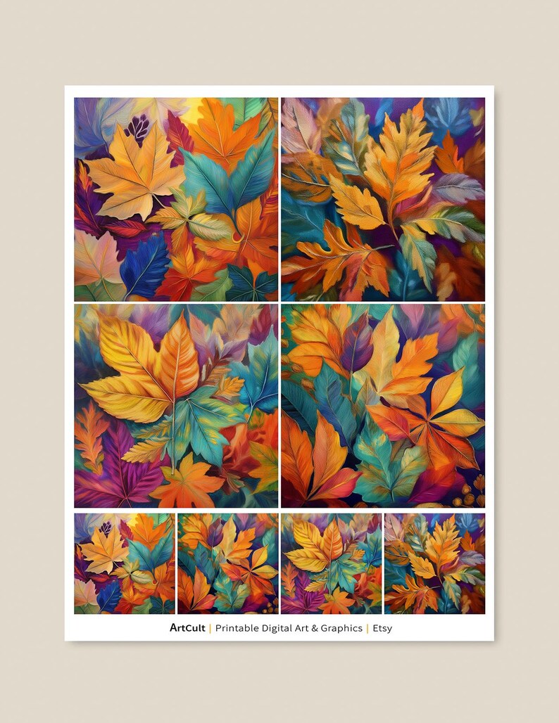 Fall Foliage PNG JPG Designs, Coaster Art, Cards (digital Download) - Etsy