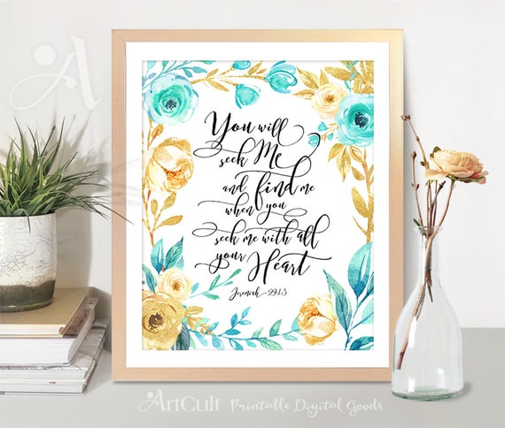 Printable Wall Art instant digital download Bible Verse | Etsy