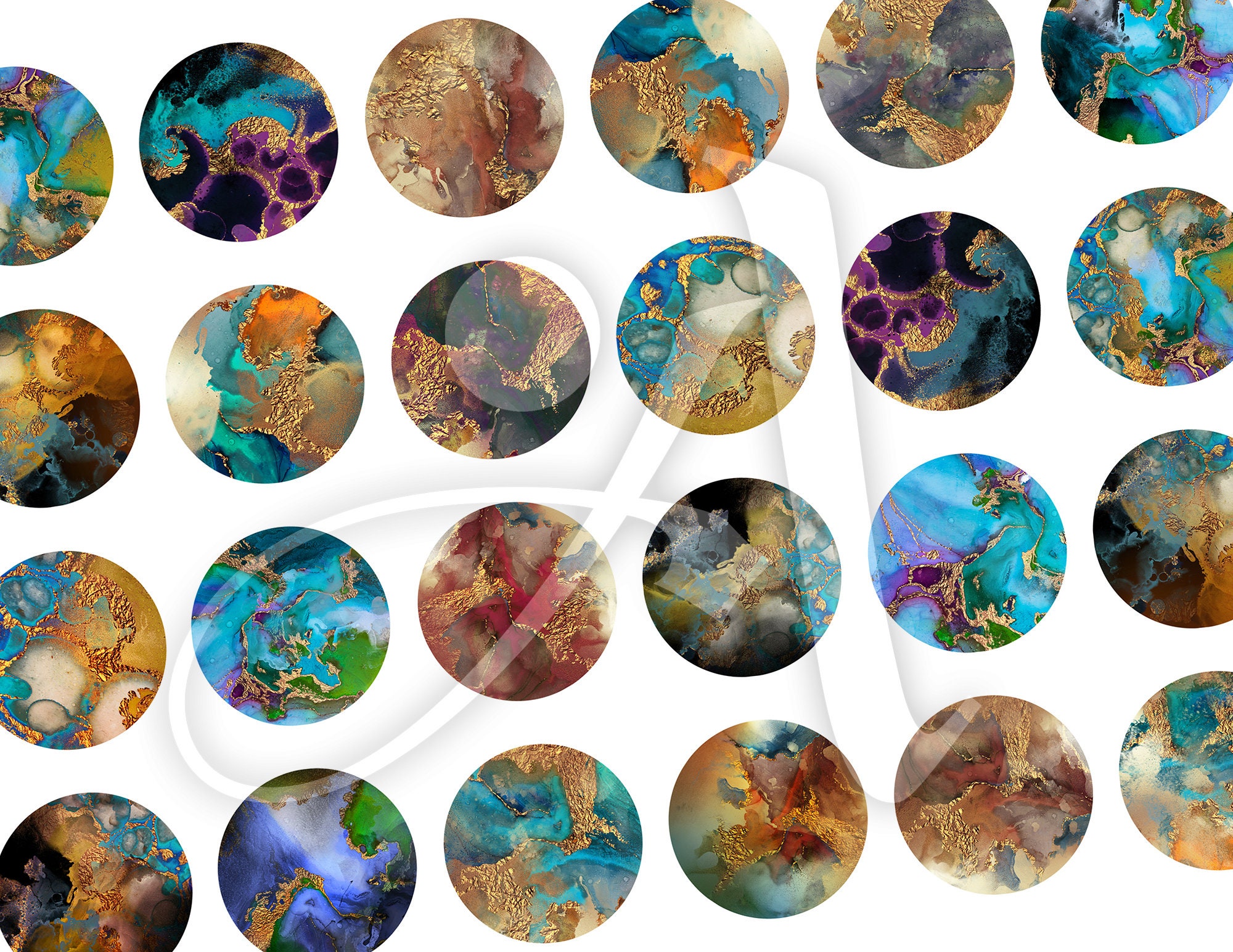 Printable 18mm 20mm & 12mm Size Circle Images for Earrings / - Etsy