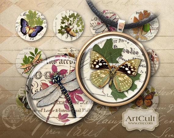 1 Inch 25mm and 1.5 Inch Size Images ENCHANTED FOREST | Etsy