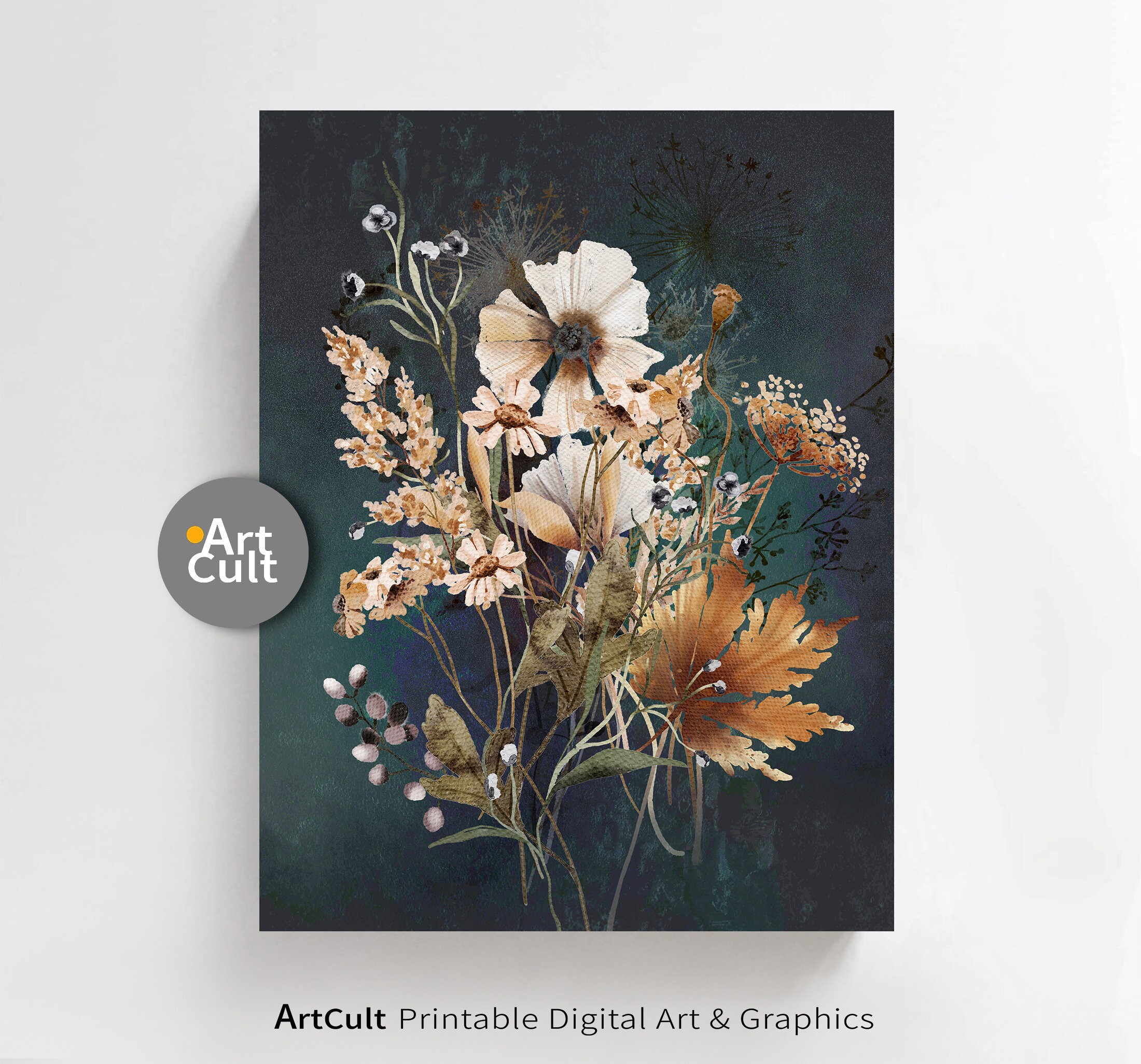 Printable Digital Papers WILDFLOWERS 5 Large Sheets for - Etsy