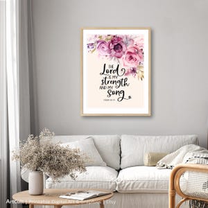 Printable Bible Verse - the Lord is My Strength & My Song - Instant ...