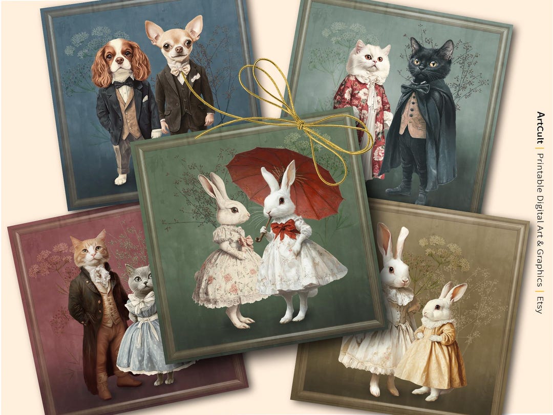 Printable Animal Coaster Designs, 4x4" Whimsical Characters (PNG & JPG ...