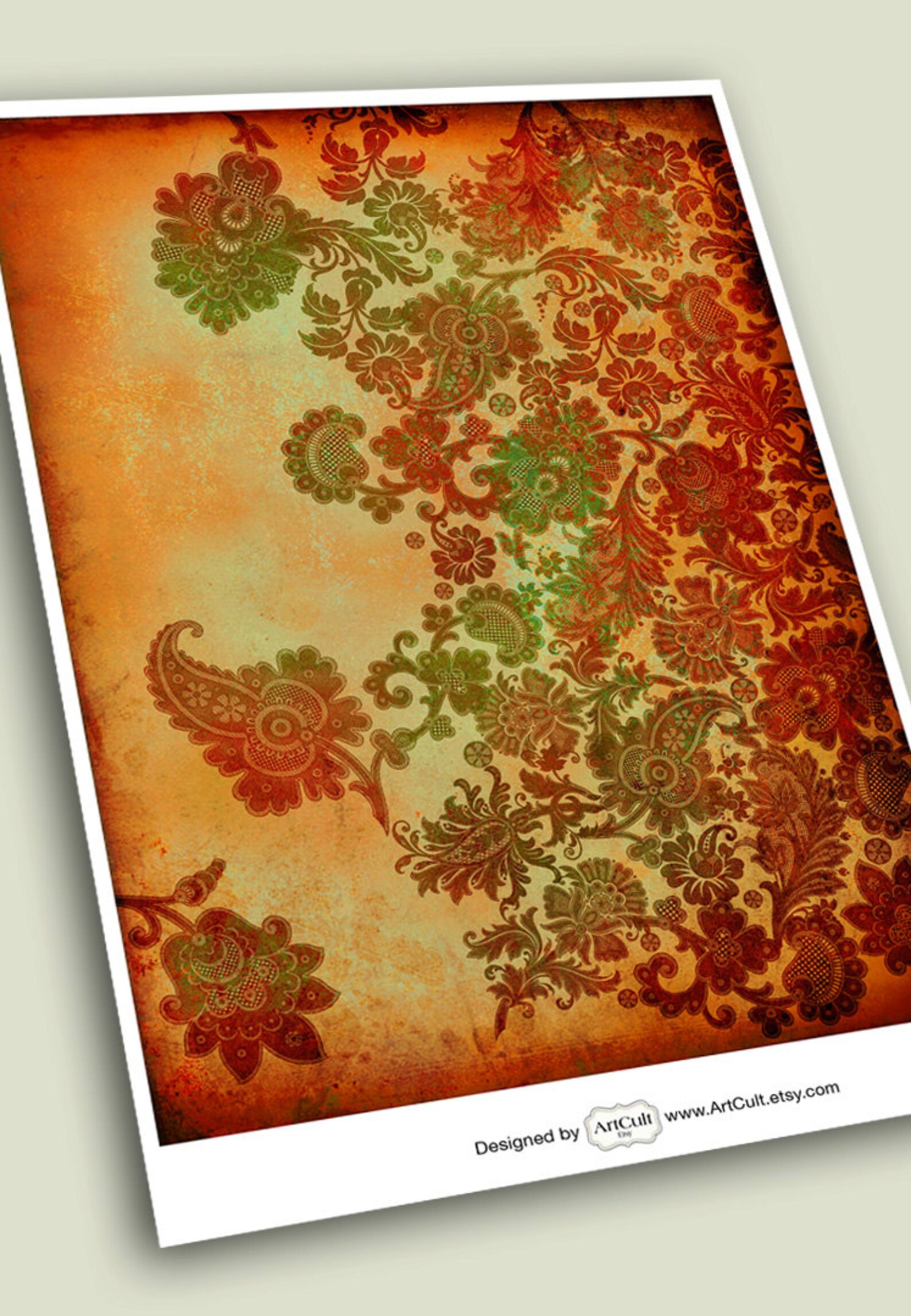 Printable Download Digital Paper Sheets RUSTY PAPER ORNAMENTS - Etsy