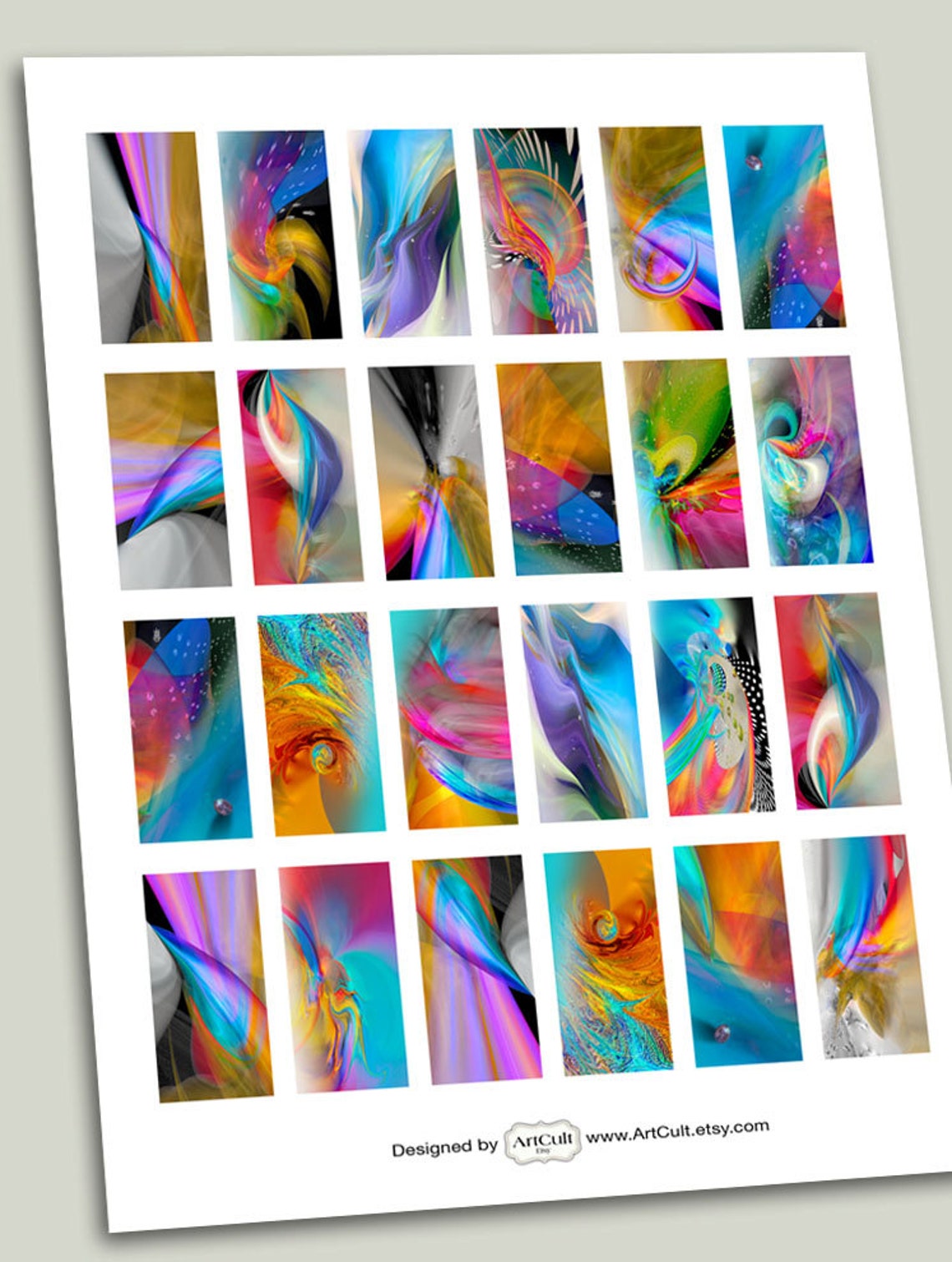 1x2 Inch Domino Size Images WORLD CREATION Printable Digital - Etsy