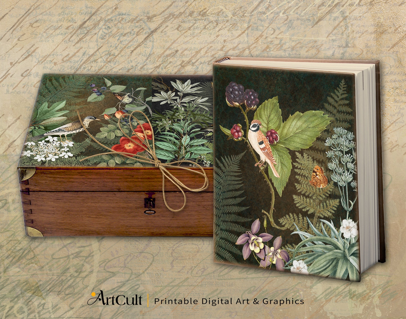 Printable Digital Papers ENCHANTED GARDEN 5 Large Sheets for - Etsy