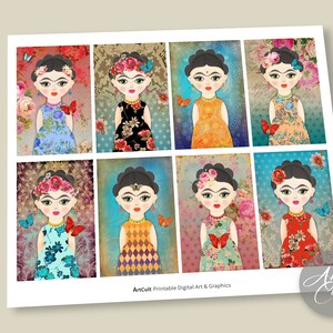 Descargas imprimibles diseños de LITTLE FRIDA de 2.5x3.5 y 5x7 pulgadas ...