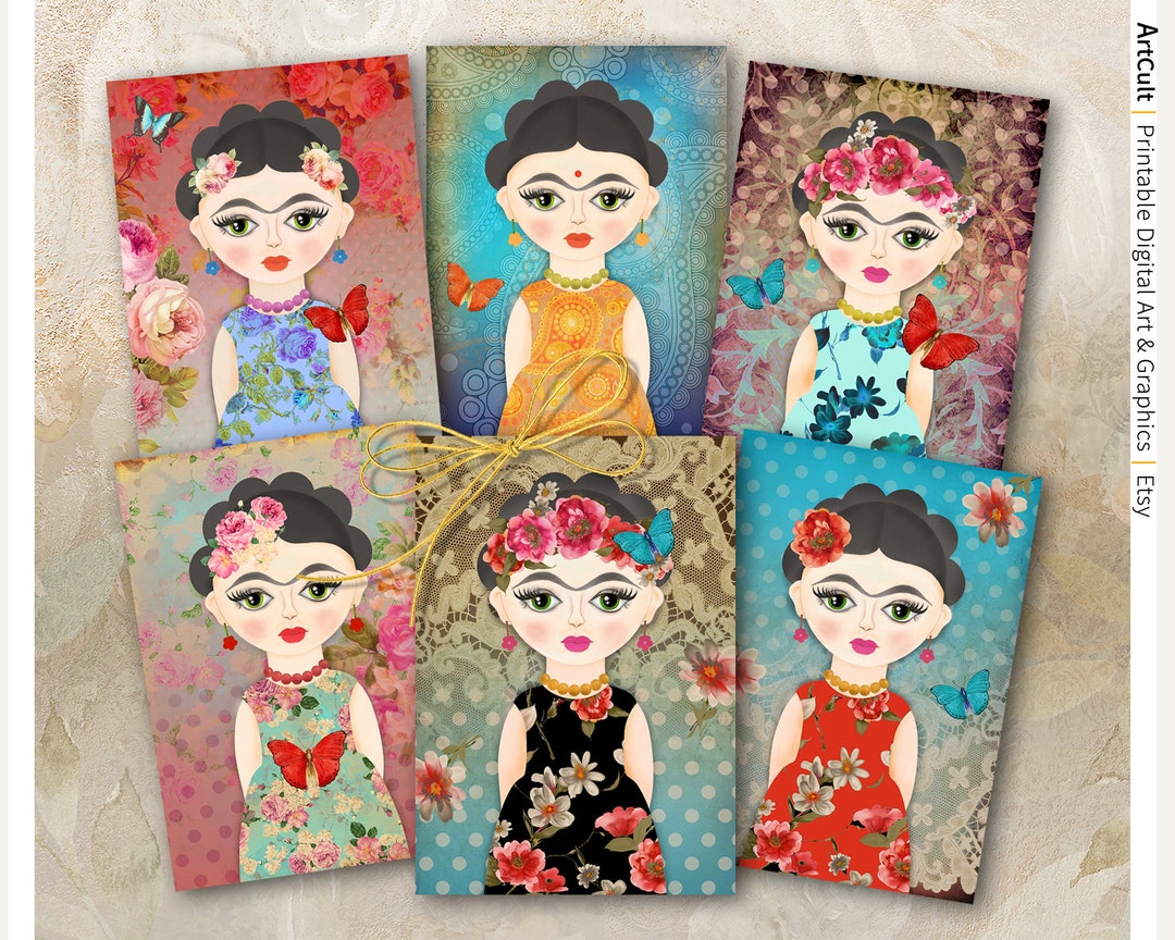 Descargas imprimibles diseños de LITTLE FRIDA de 2.5x3.5 y 5x7 pulgadas ...
