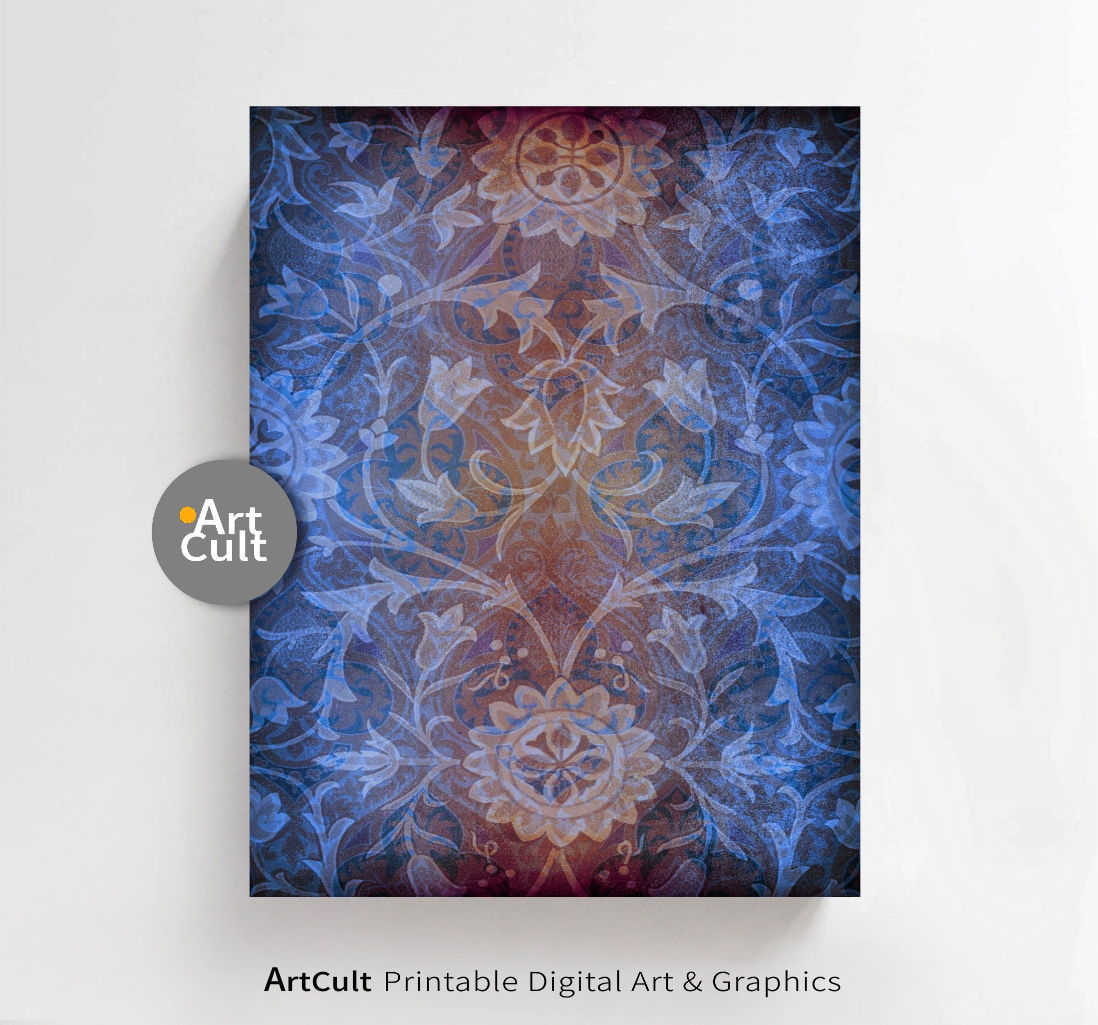 Printable DAMASK STYLE Digital Papers 5 Large Sheets for - Etsy