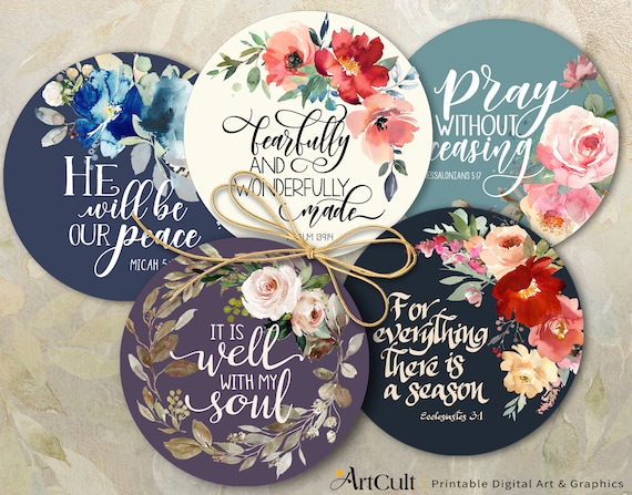 Printable 3 Inch Size Bible Verses Circle Images Set 2 - Etsy