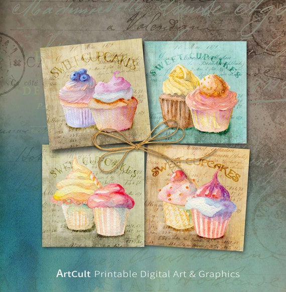 Visual Arts paper craft 4x4inch French Desserts printable Images ...