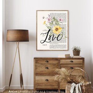 Printable Christian Art | LOVE - 1 John 4:8 | One Word Bible Verse ...