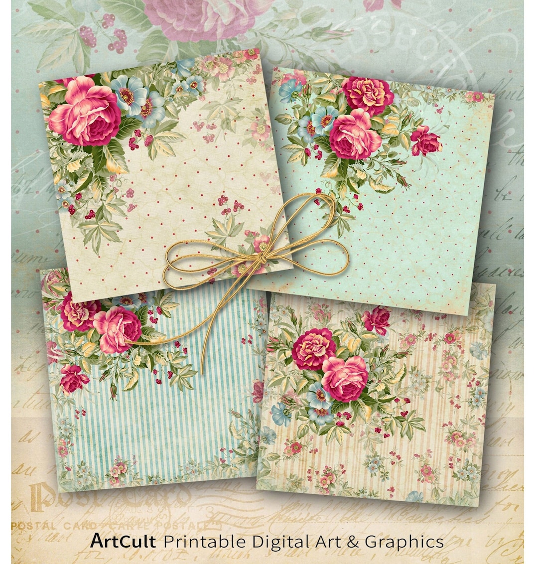 Descarga digital imprimible de 4x4 pulgadas en formato PNG JPG para ...