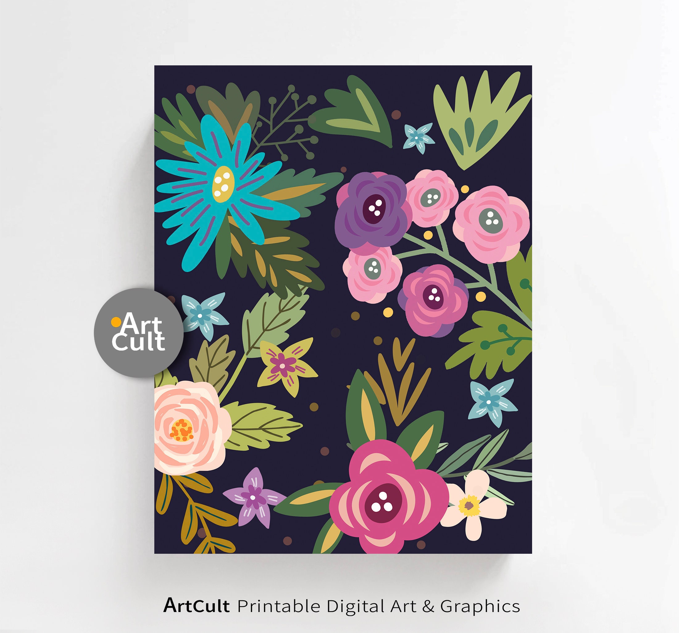 Printable Digital Papers MAGICAL GARDEN 5 Large Sheets for - Etsy