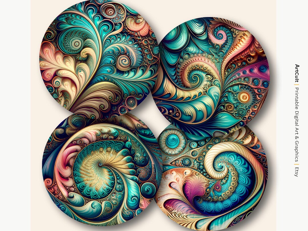 Printable 4 Inches Circle Designs PNG + JPG Digital Download for ...