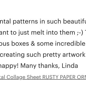 Printable Download, Digital Paper Sheets RUSTY PAPER ORNAMENTS ...