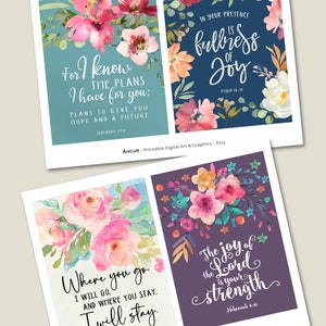 Printable Bible Verses, DAILY SCRIPTURE 5x7 Inch Designs for Craft, PNG ...