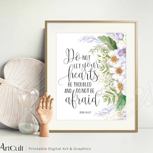 Printable Artwork Bible Verse do Not Let Your Hearts Be Troubled... Art ...