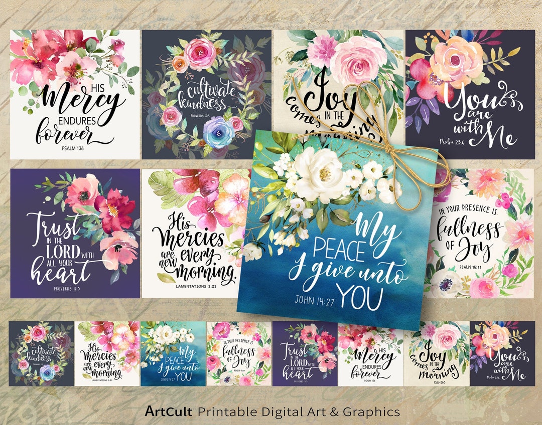 4x4 Inch Printable Bible VERSES Digital Download PNG JPG Format for ...