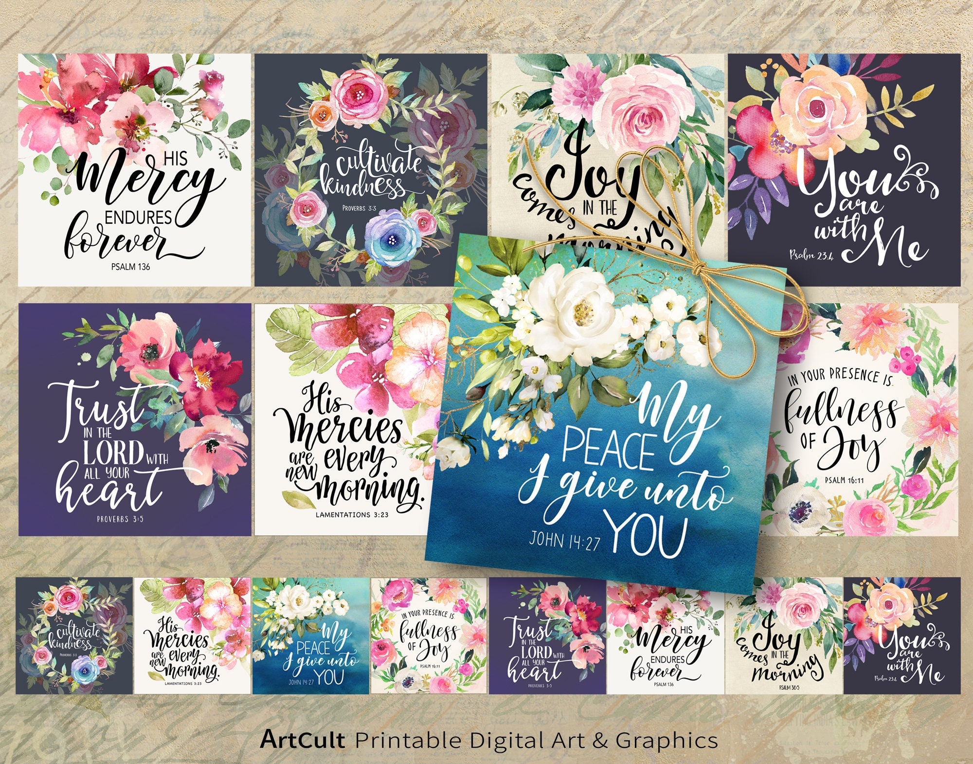 4x4 Inch Printable Bible Verses Digital Download Scripture Art - Etsy ...