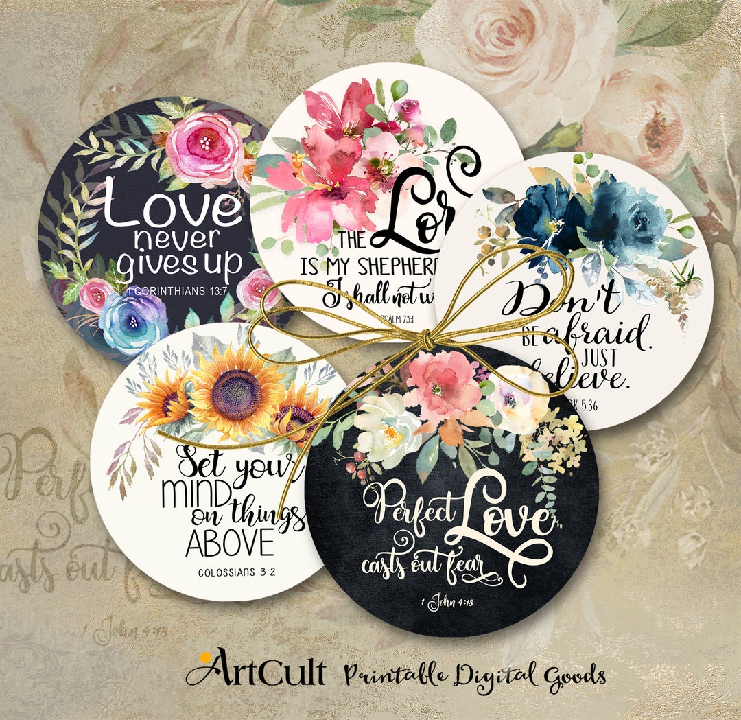 Printable 3 Inch Size Bible Verses Circle Images Set 1 - Etsy
