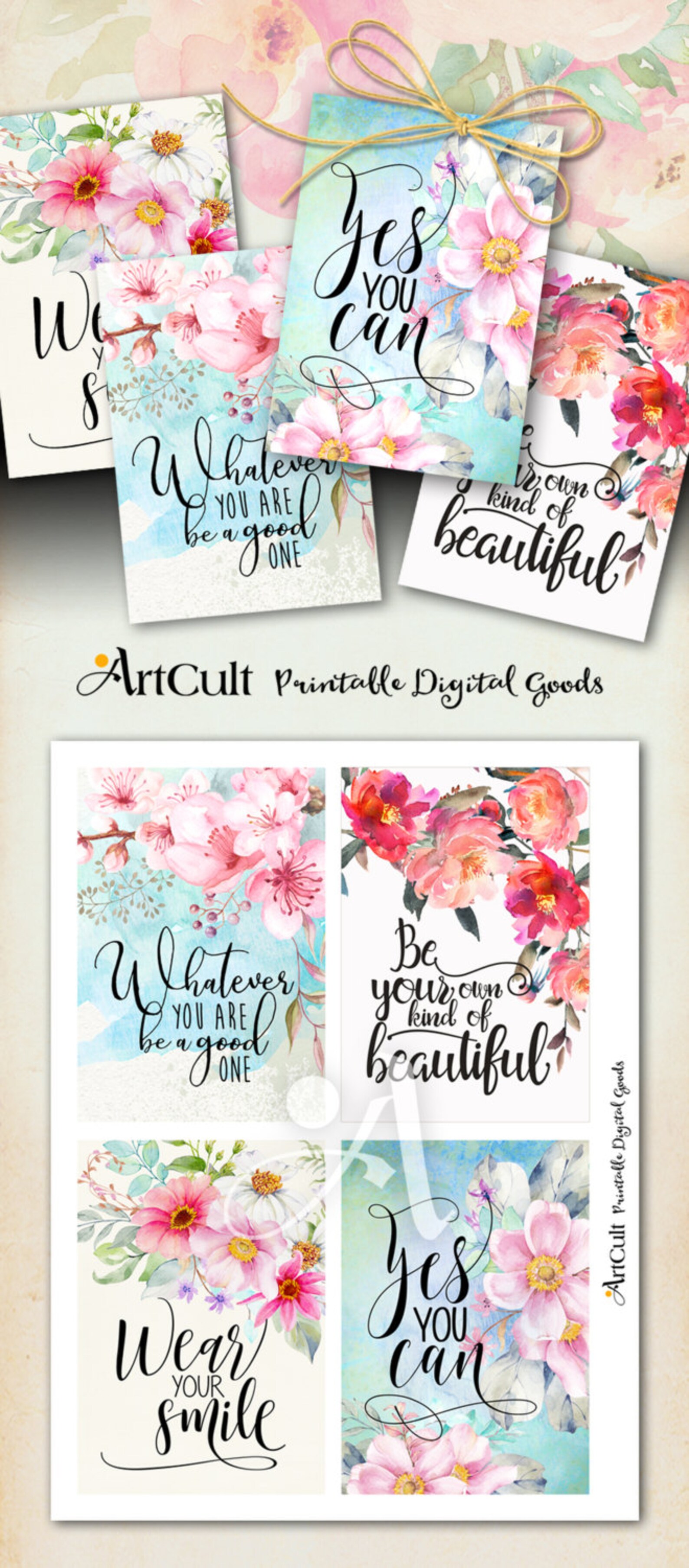 Printable MOTIVATIONAL GREETING CARDS No.5 Digital Download - Etsy Canada