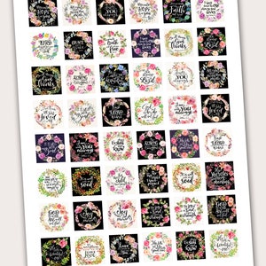 1x1 Inch (25mm) Printable BIBLE VERSES Square Images for Pendants and ...