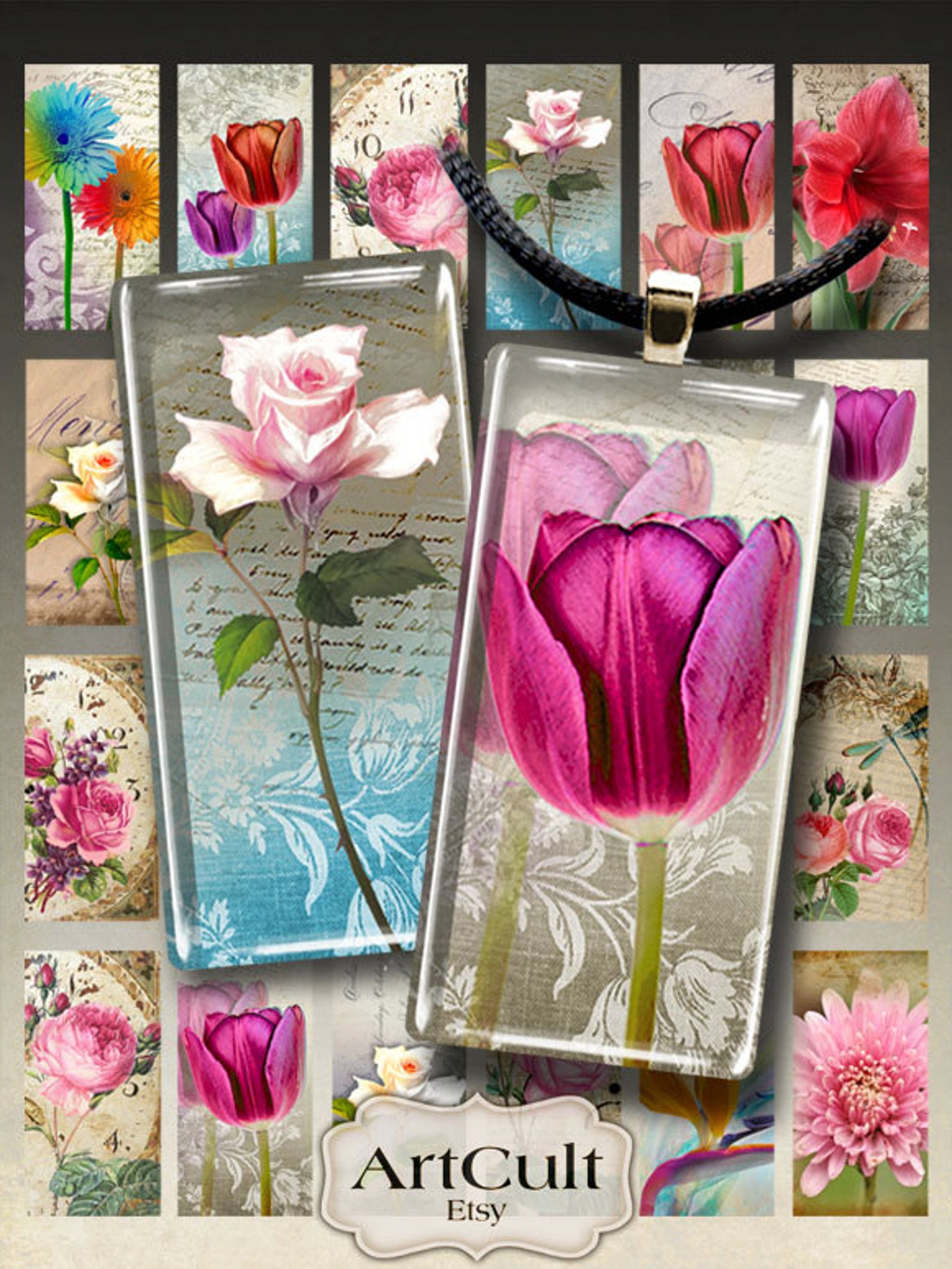 1x2 Inch Size Printable Images MAGIC GARDEN Digital Collage - Etsy