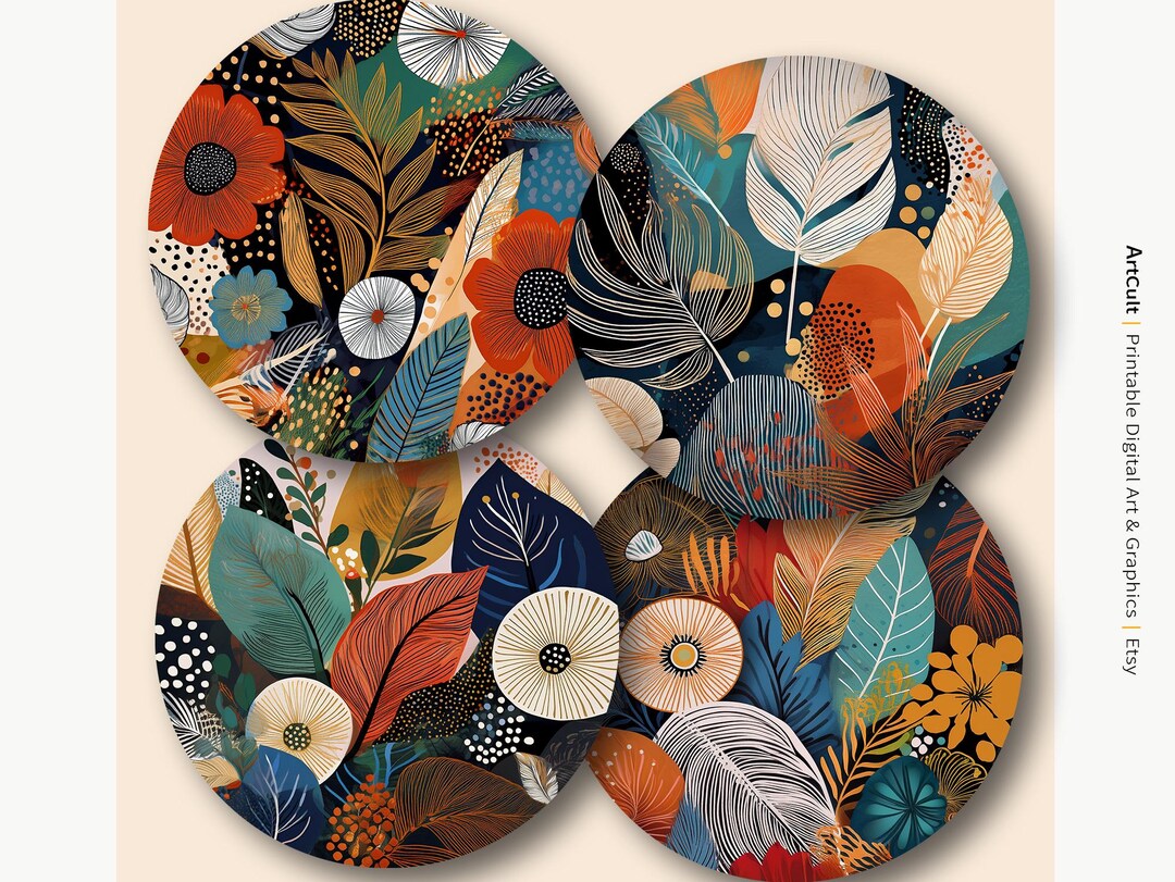 Printable 4 Inches Circle Designs PNG + JPG Digital Download for ...