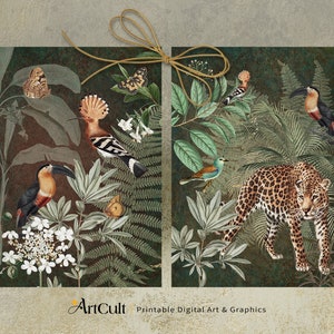 Printable Digital Papers WILD SAFARI, 5 Large Sheets for Craft / Art ...