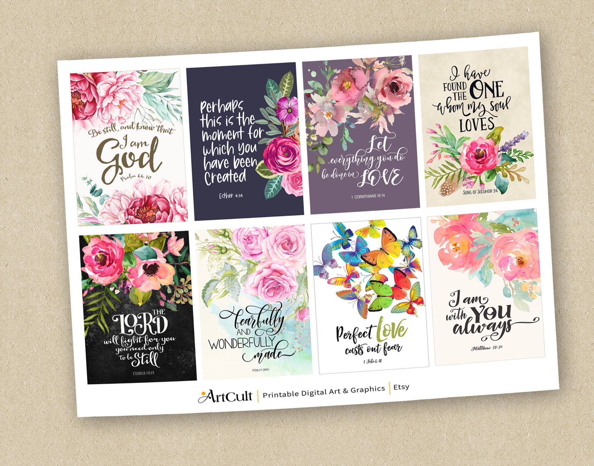 Printable BIBLE VERSES TAGS Scripture Art Eight - Etsy