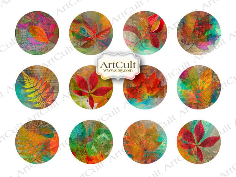 Printable Collage Sheets Digital Download AUTUMN LEAVES - Etsy