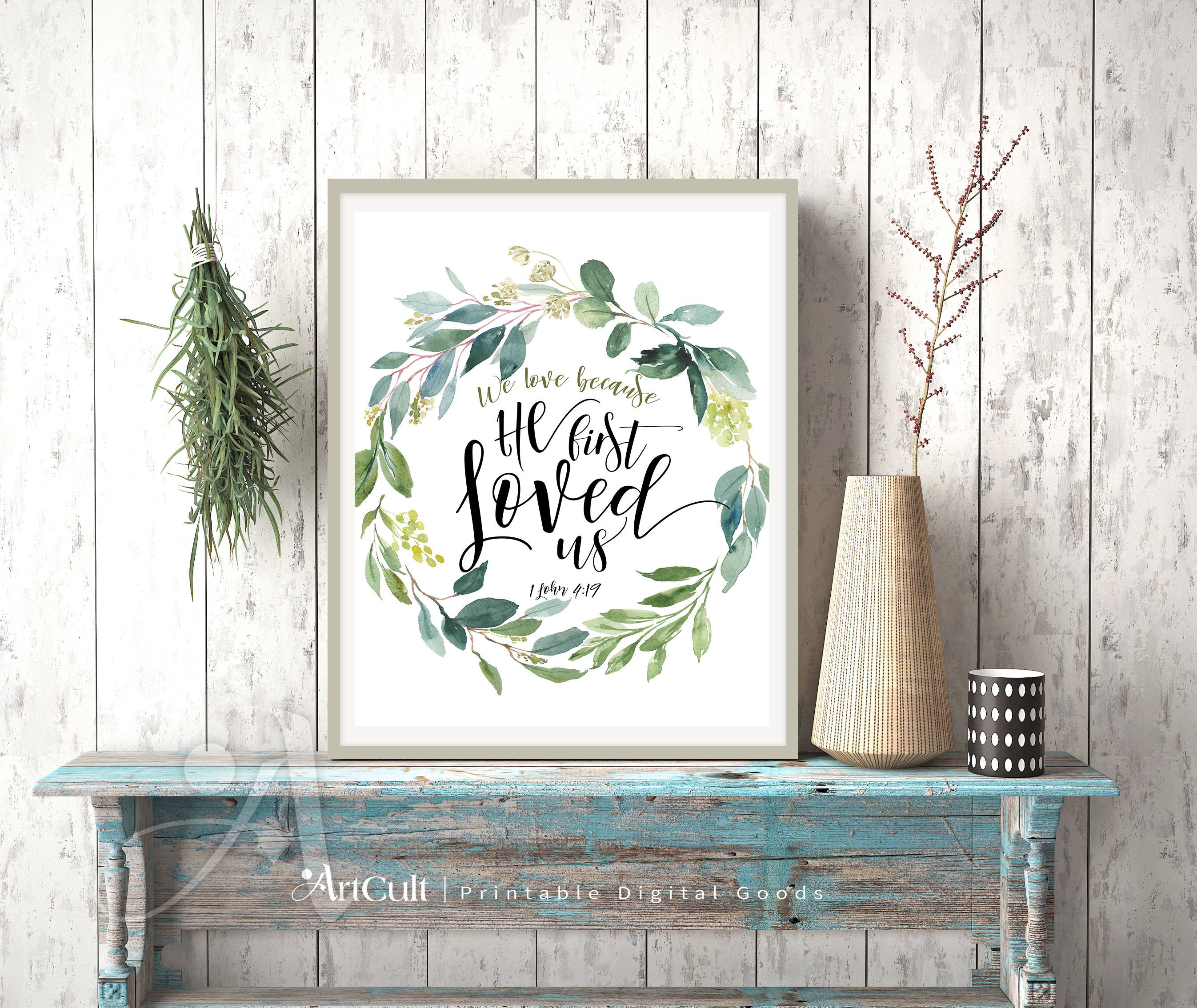 Printable artwork for home decor Bible verse scripture | Etsy