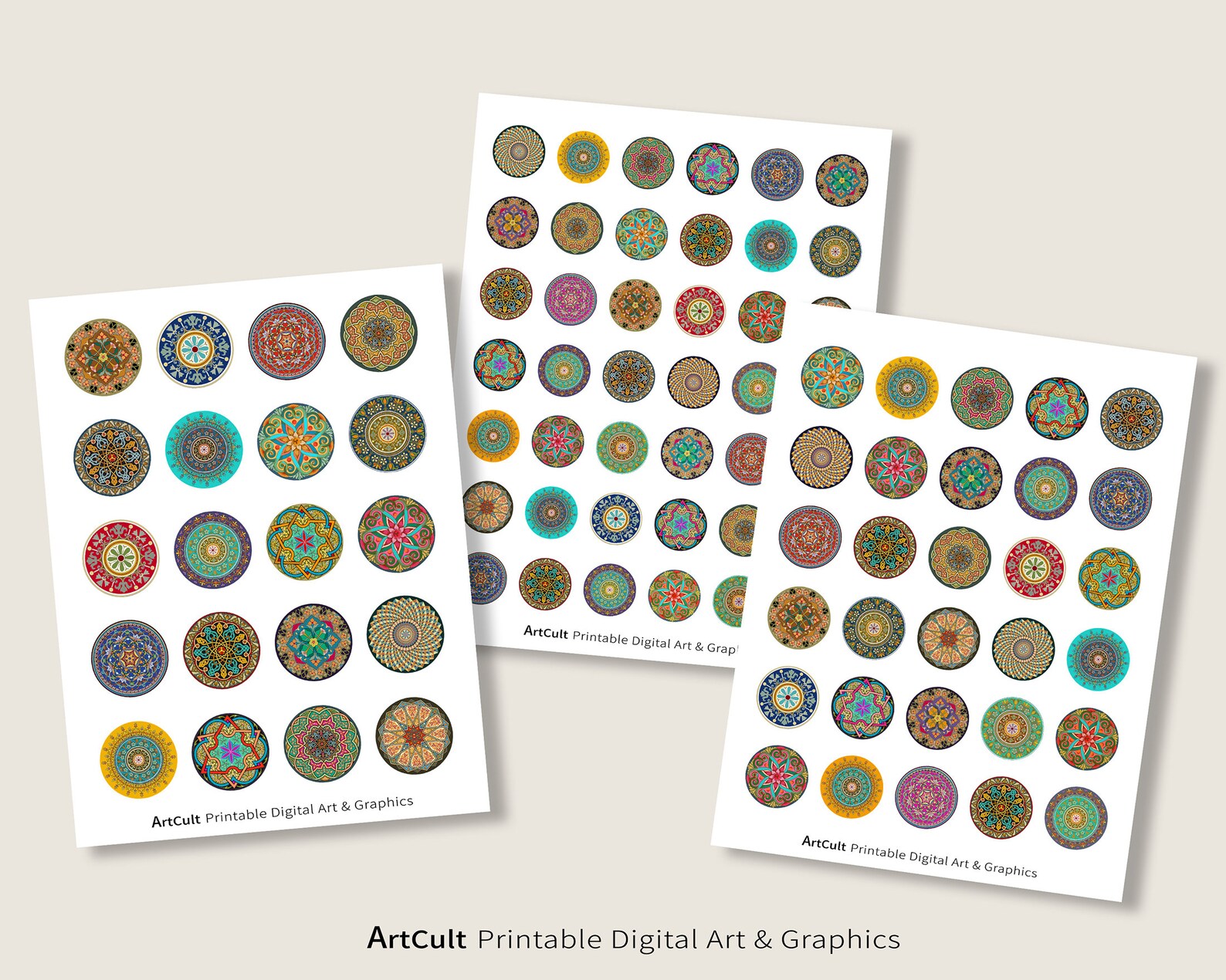 1 1.5 30 Mm Printable Digital Circle Images | Etsy