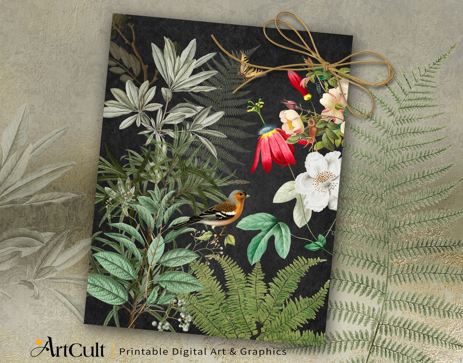 Printable Digital Papers ENCHANTED GARDEN 5 Large Sheets for - Etsy