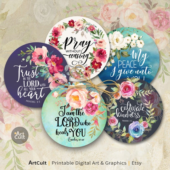 Printable 3 Inch Size Bible Verses Circle Images Set 3 - Etsy