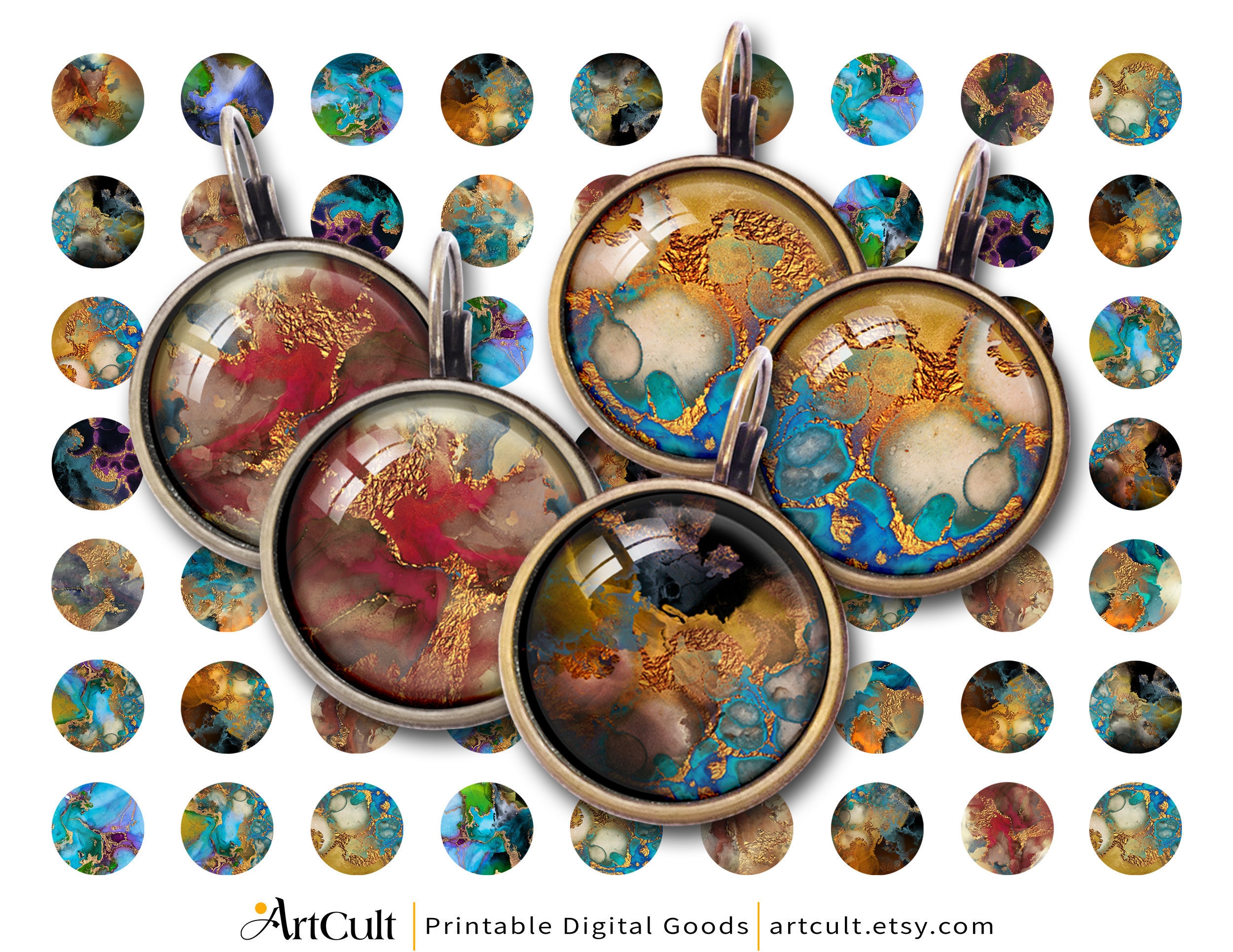 Printable 18mm 20mm & 12mm Size Circle Images for Earrings / - Etsy