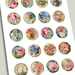1 Inch 25mm and 1.5 Inch Size Printable Images AGED FLOWER CIRCLES ...