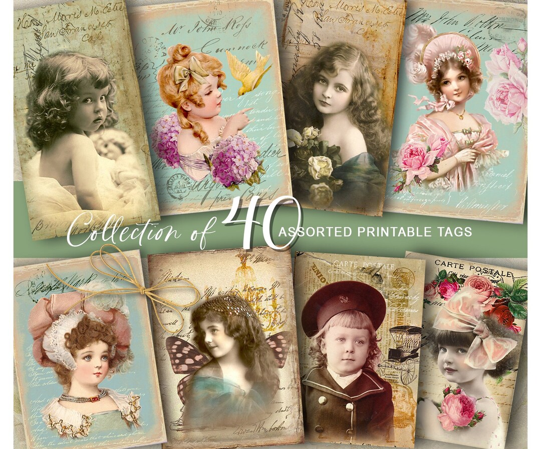 Printable Tags Bundle of 40 Assorted Designs Digital Download - Etsy