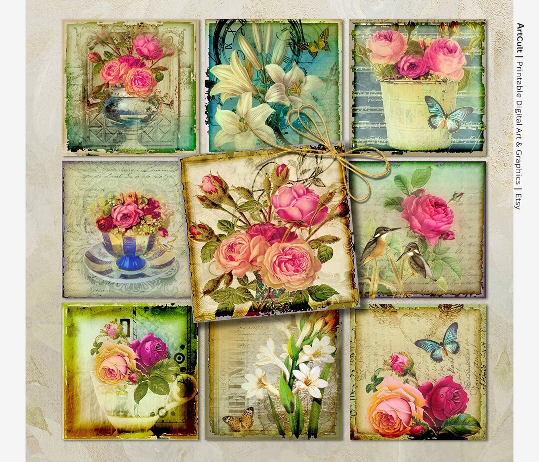 2x2 Inch Printable Designs Digital Download JPEG PNG for Magnets, Tiles ...