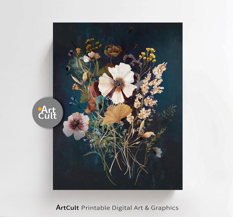 Printable Digital Papers WILDFLOWERS 5 Large Sheets for - Etsy