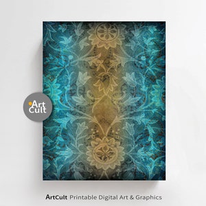 Printable DAMASK STYLE Digital Papers, 5 Large Sheets for Craft and Art ...