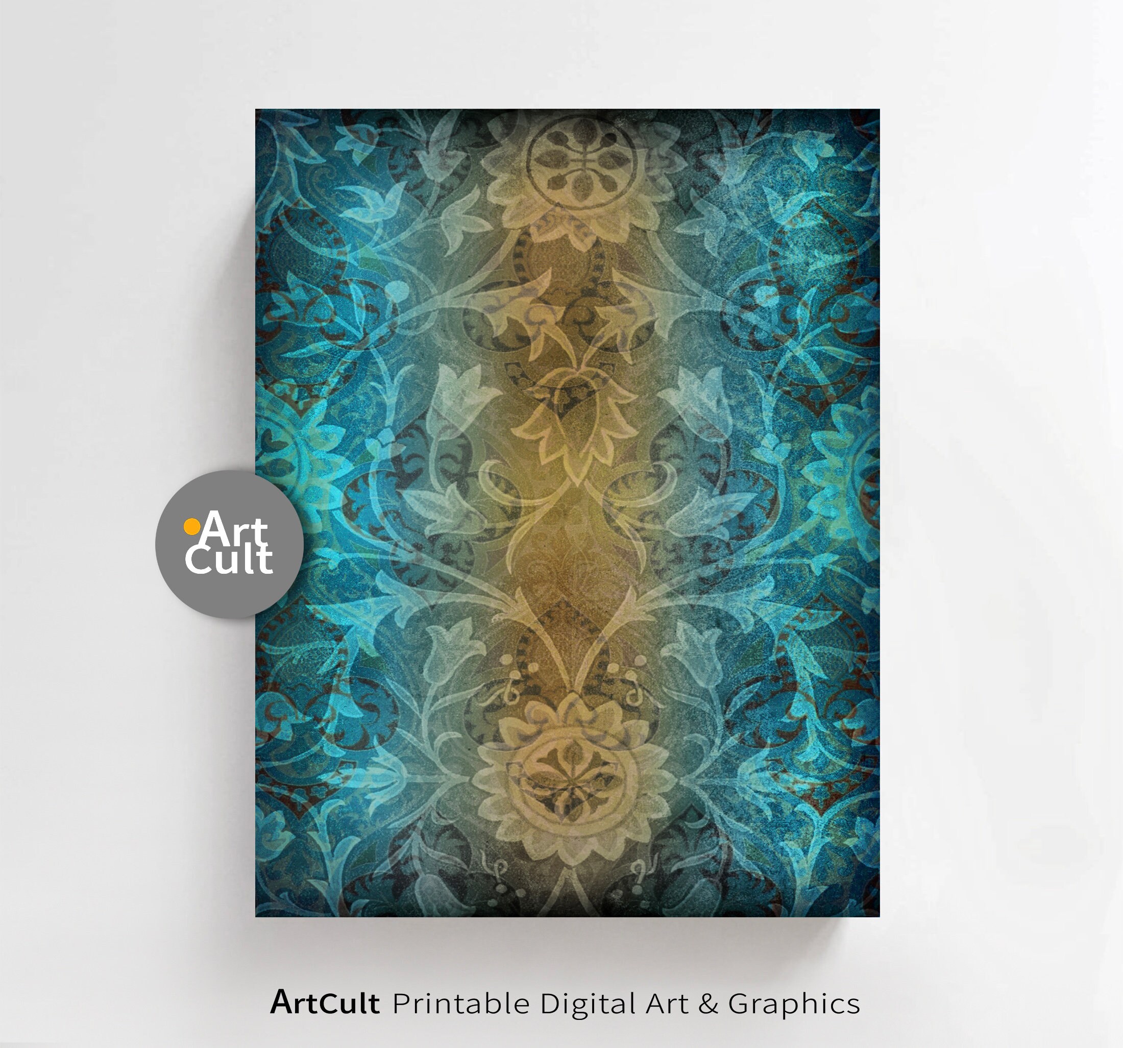 Printable DAMASK STYLE Digital Papers 5 Large Sheets for - Etsy