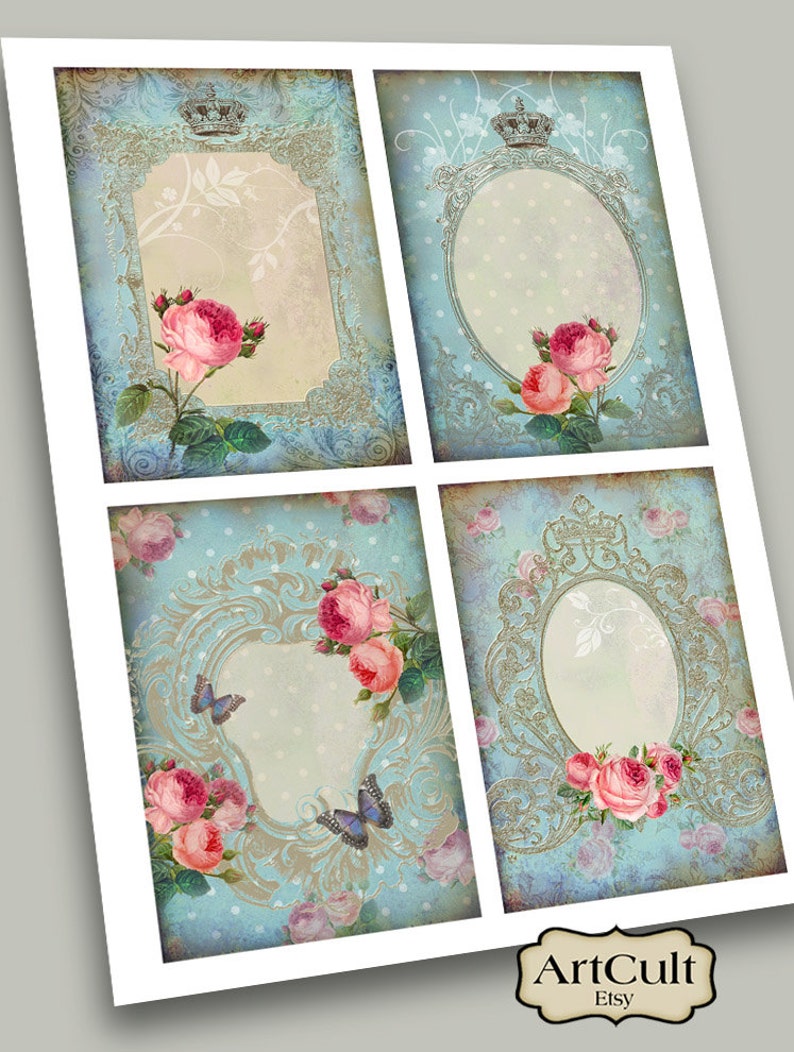 Printable 5x3.5 Inch Size Images PALE BLUE BEAUTY Digital | Etsy