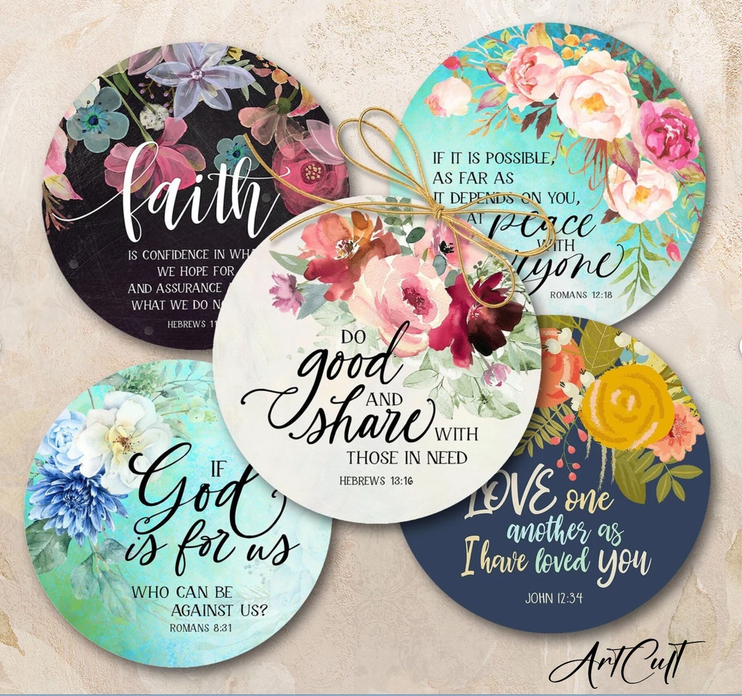 Printable 4 Inch Size Bible Verses Circle Images Set #4 Digital ...