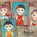 Four Printable 5x7 Inch Images LITTLE FRIDA Set 2 Instant - Etsy