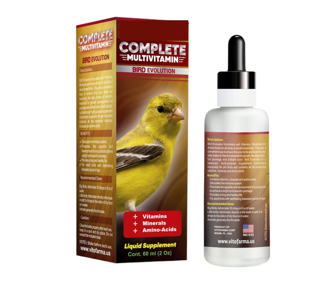 BIRD EVOLUTION Multivitamins for Birds 60ml Complete Multivitamin for ...