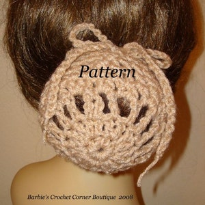 Pattern-crochet Ballerina Large Bun Cover Snood Pattern(pdf Format ...