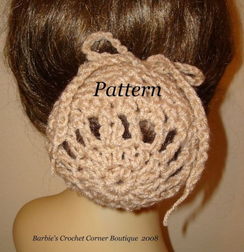 Pattern-crochet Ballerina Large Bun Cover Snood Pattern(pdf Format ...